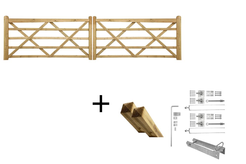Engelse Poort 2x240cm Grenen Compleet - Complete set - kopen bij Lands End